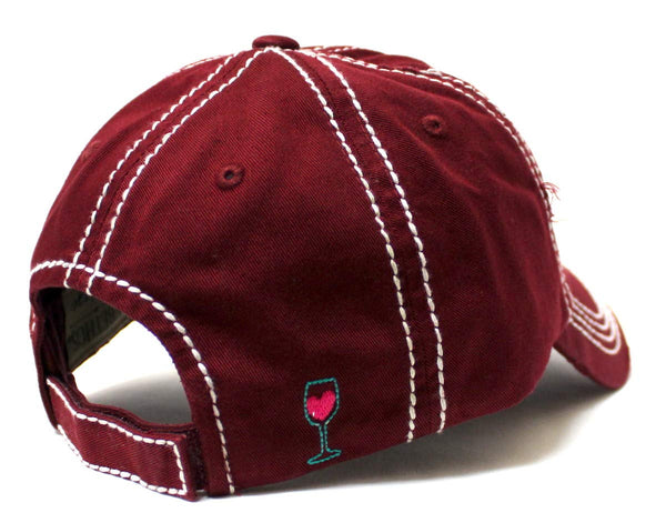 Women's Baseball Cap for The Love of Wine Patch Embroidery Hearts & Bu ...
