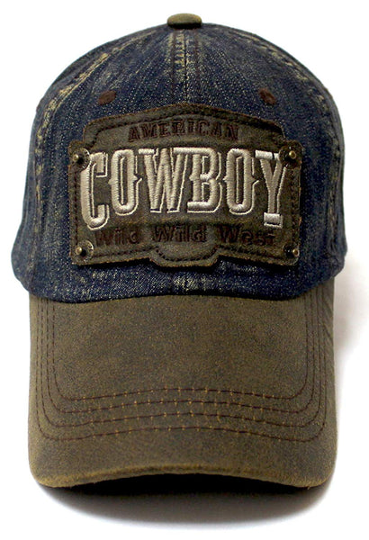 Classic Ballcap American Cowboy Wild Wild West Patch Embroidery Vintag ...
