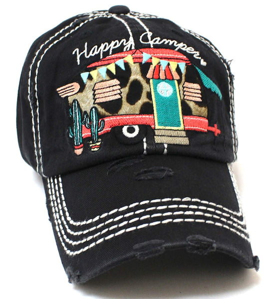 New!! Black Cactus & Leopard Print Happy Camper Cap – Caps 'N Vintage