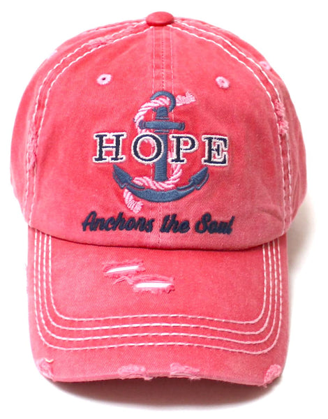 Unisex Monogram Cap Hope Anchors The Soul Sailing Anchor & Rope Patch ...