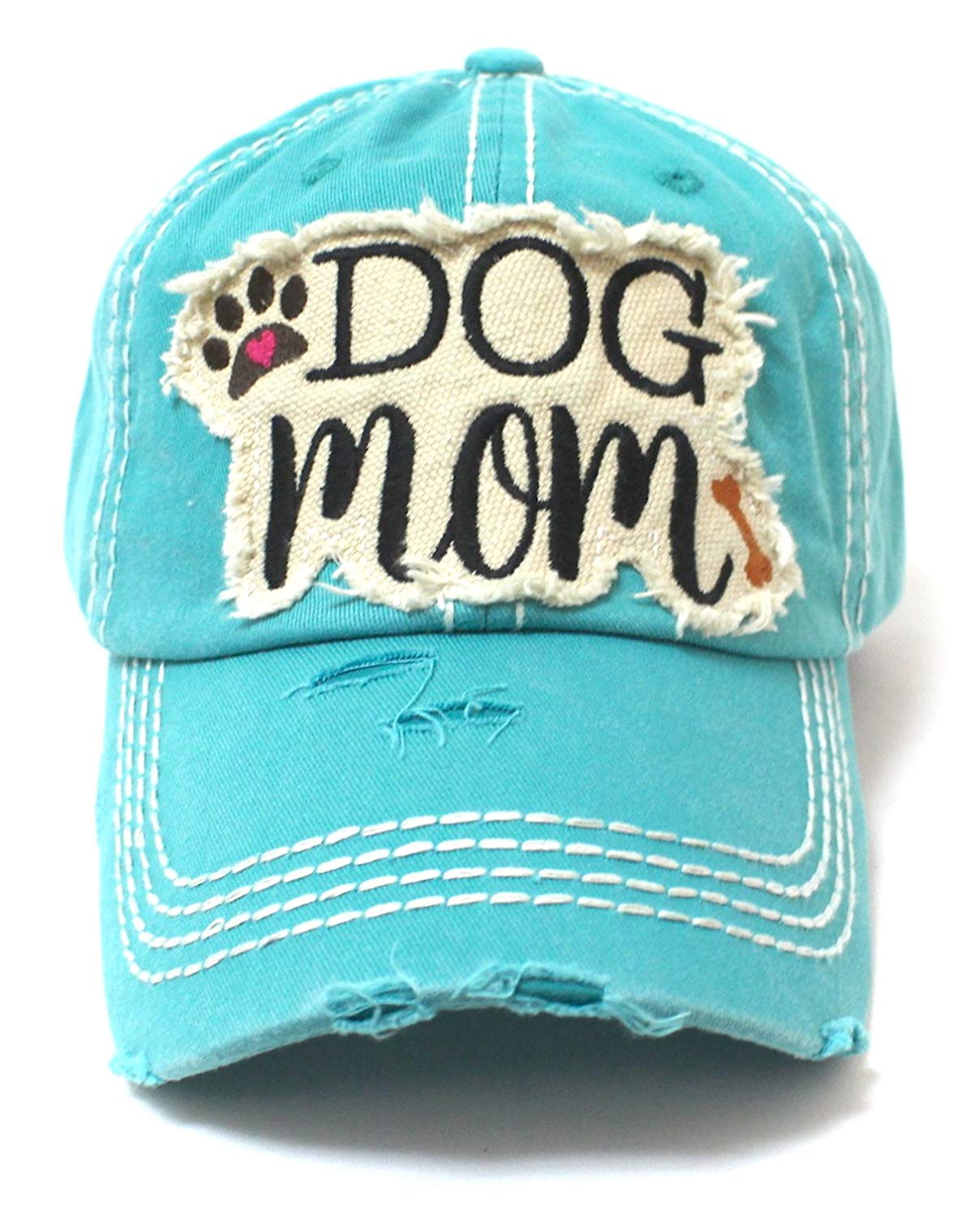 Turquoise Dog Mom Paw Print & Bone Vintage Cap – Caps 'N Vintage