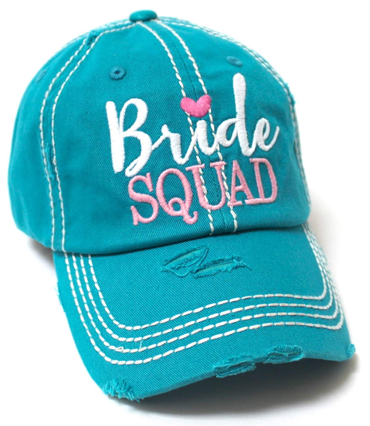 Bridal Accessory Gift, Bride Squad Monogram One-Size Ballcap, Turquois ...