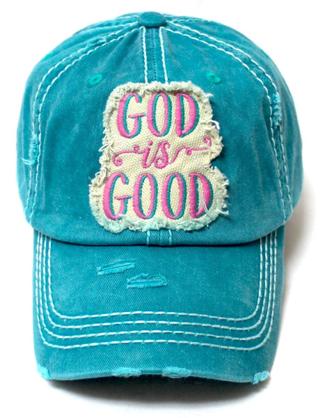CAPS 'N VINTAGE Women's GOD is Good Patch Embroidery Monogram Hat ...