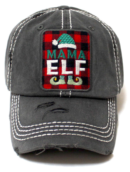 Women's Christmas Baseball Cap Mama ELF Buffalo Check Plaid Pattern Pa ...