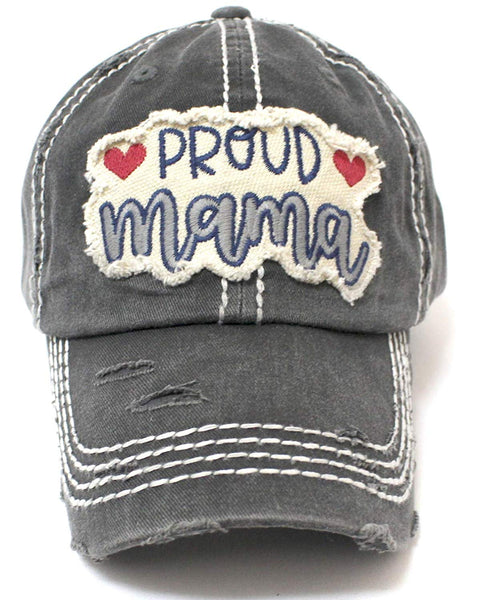 Women's Vintage Black"PROUD mama" Patch Embroidery Hat Accessory – Caps ...