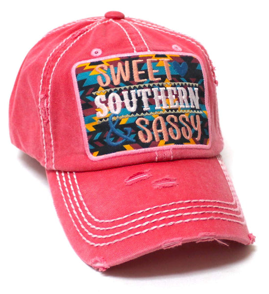Women's Baseball Cap Sweet, Southern & Sassy Tribal Aztec Pattern Patc ...