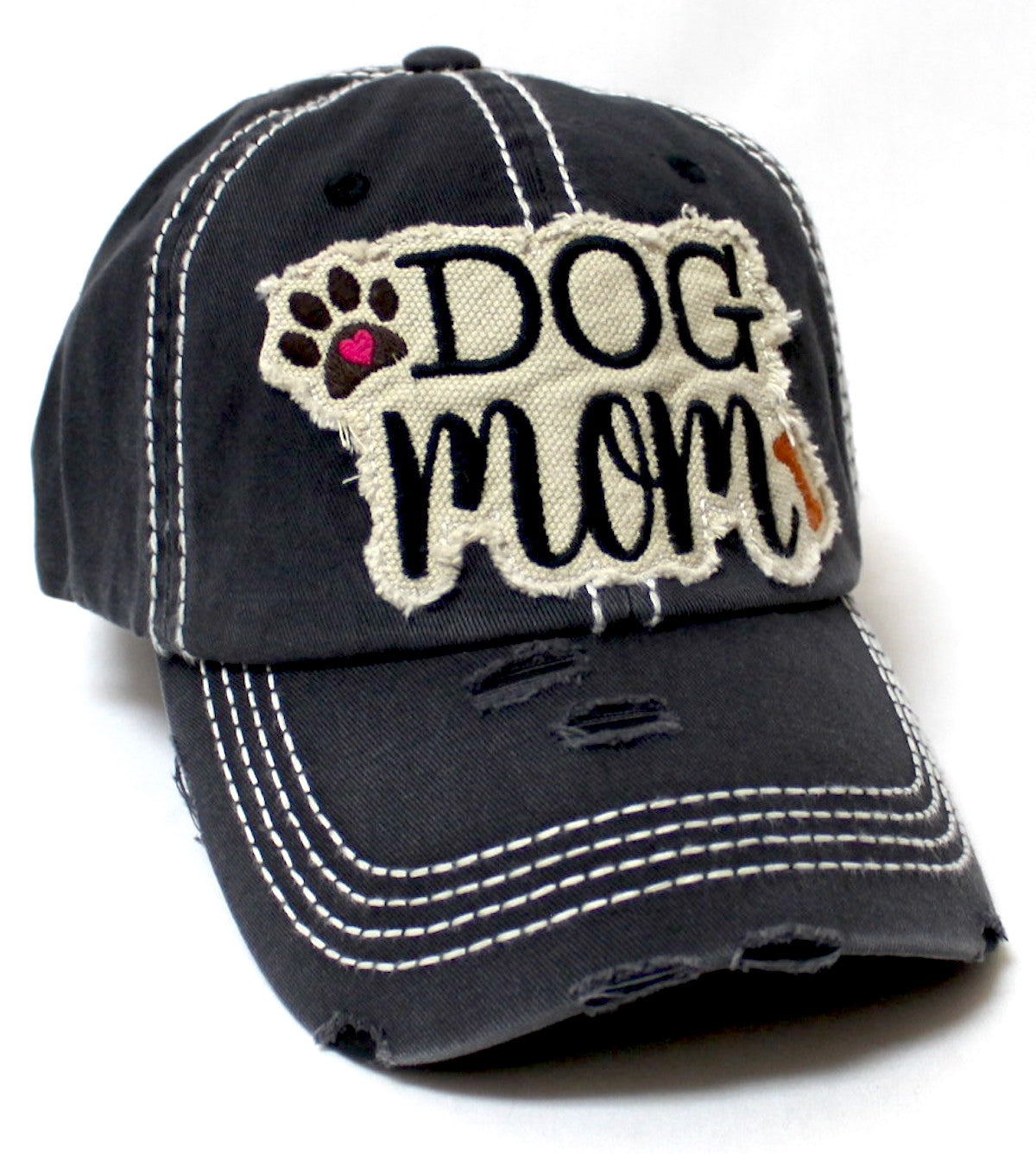 Onyx Black Dog Mom Paw Print & Bone Vintage Cap – Caps 'N Vintage