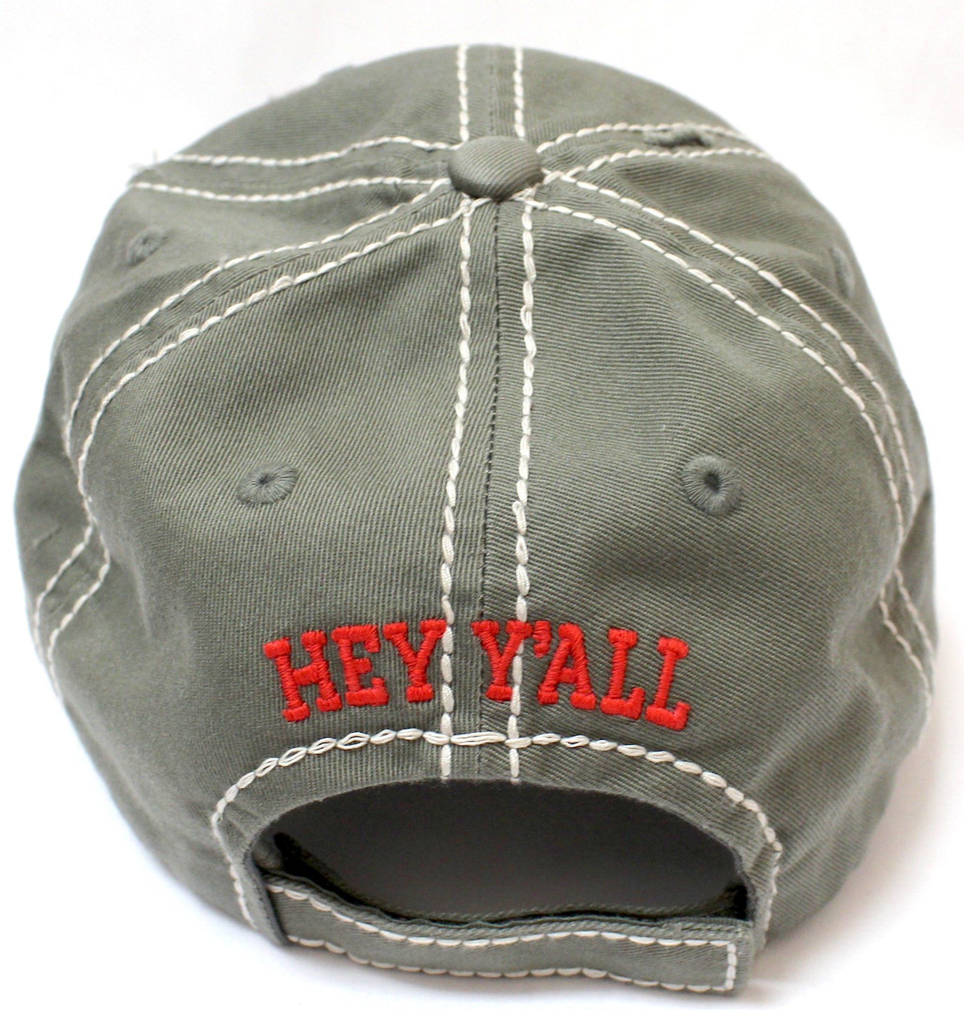 New!! MOSS "Hey Y'all!" Patch Embroidery Cap w/ Contrast Stitching & D ...