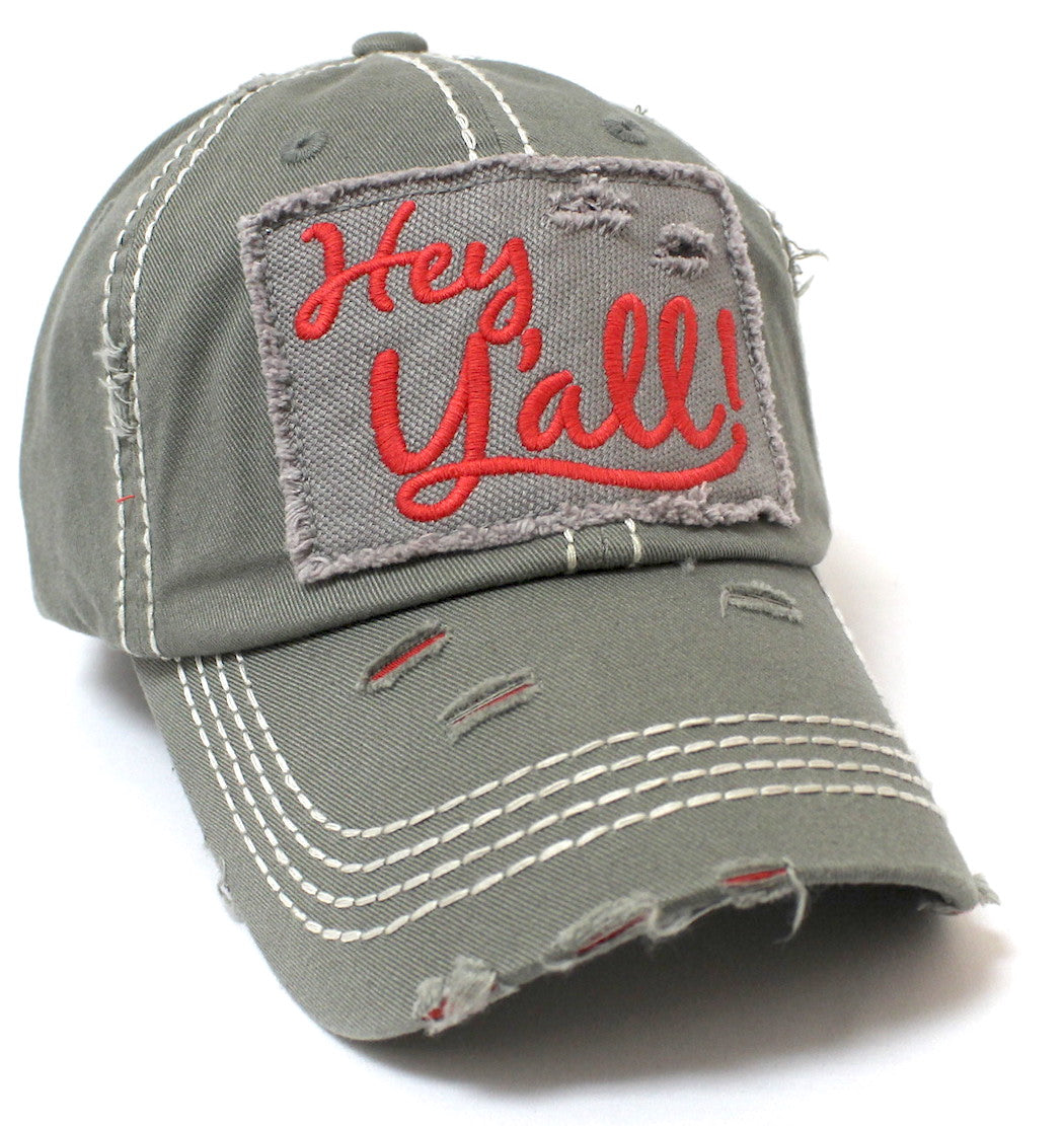 New!! MOSS "Hey Y'all!" Patch Embroidery Cap w/ Contrast Stitching & D ...