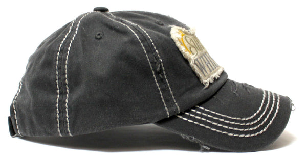 Women's Distressed Beach Hat Sunshine Fun Patch Embroidery Monogram Ba ...