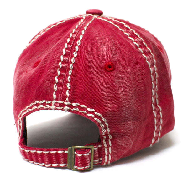 Casual Ballcap T Monogram Embroidery Adjustable Hat, Vintage Red – Caps ...