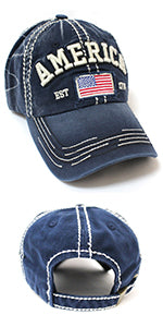 USA Vintage Baseball Cap America Est. 1776 in Denim, Turquoise & Navy ...