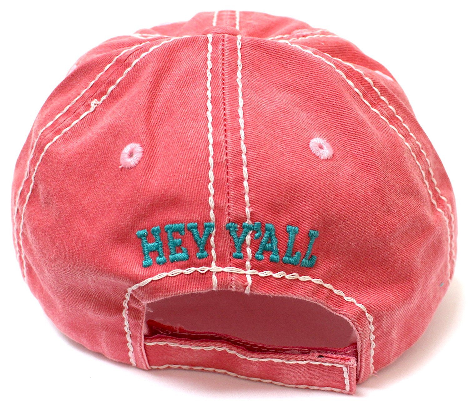 SUMMER EXCLUSIVE "Hey Y'all!" Distressed, Vintage Cap Collection--Rose ...
