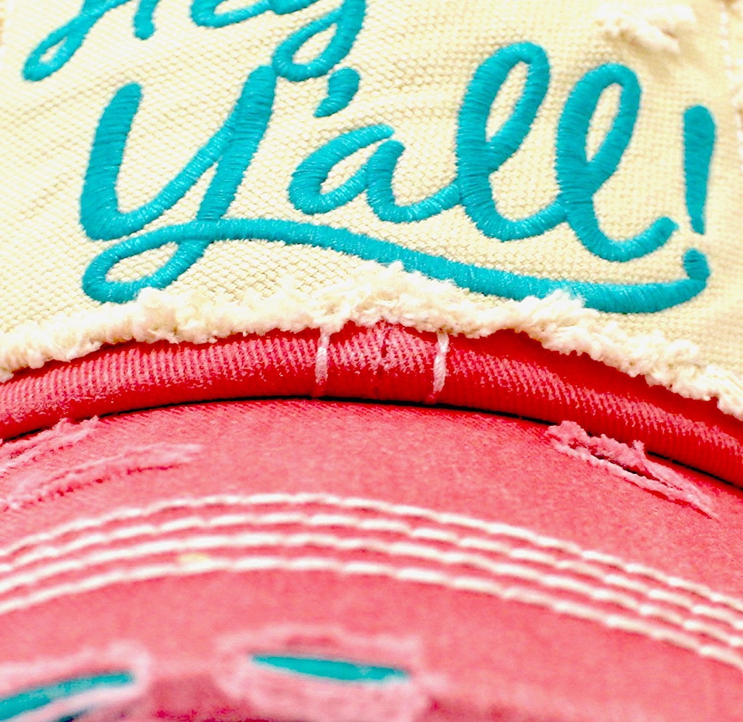 SUMMER EXCLUSIVE "Hey Y'all!" Distressed, Vintage Cap Collection--Rose ...